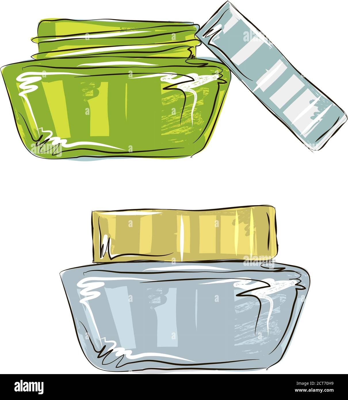 Skin Regimen Face Cream Sketch Of Cosmetics Stock Vector Image And Art