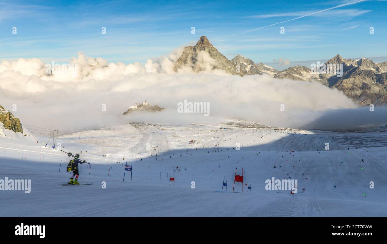 Zermatt Matterhorn Glacier Summer Alpine Skiing Mountains Landscape ...