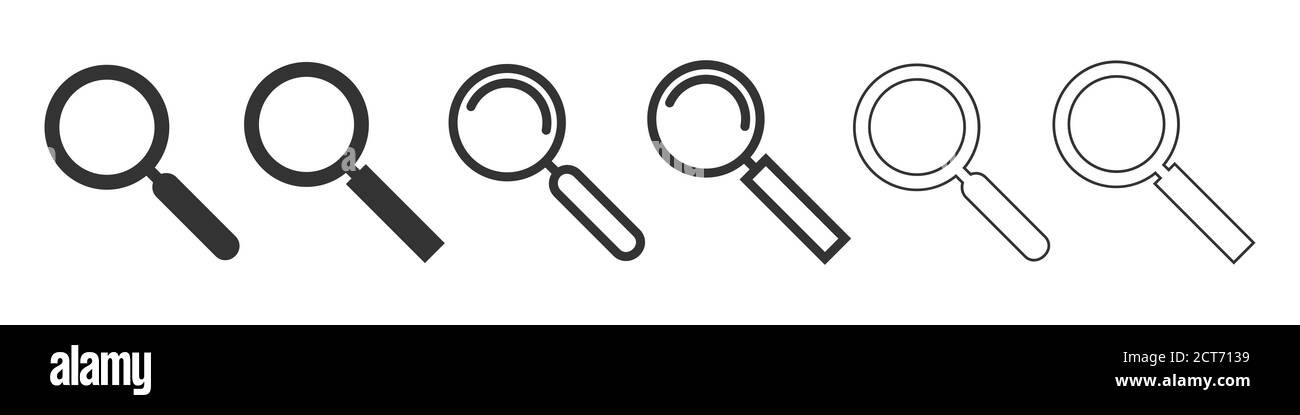 Vector magnifying glass icons. Vector illustration. Loop icons set ...