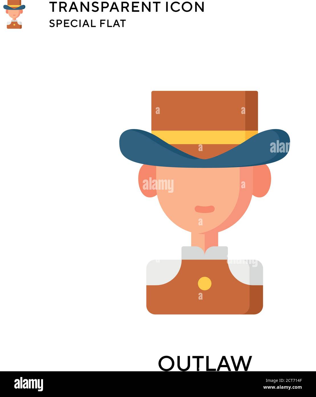 Outlaw vector icon. Flat style illustration. EPS 10 vector Stock Vector ...