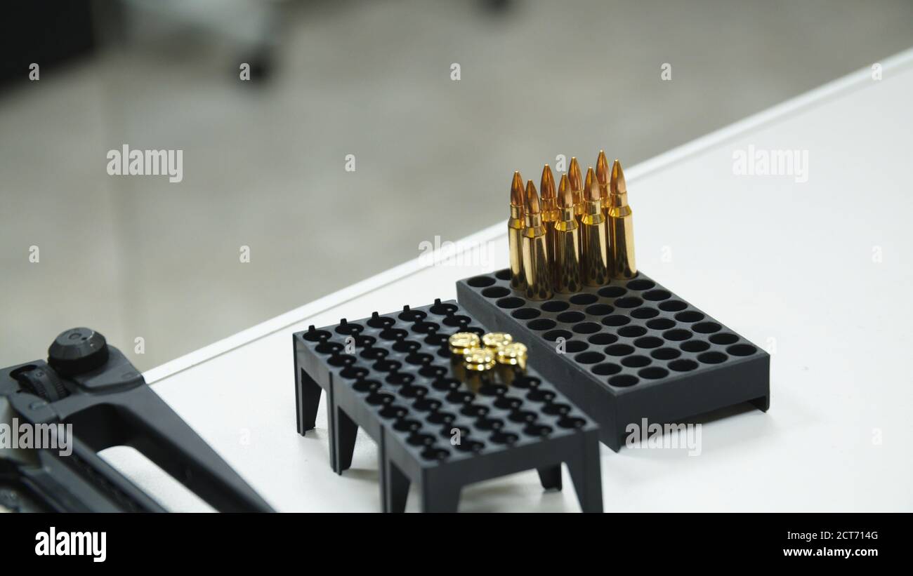 Shotgun cartridges Close-Up Shot of Shotgun Shells in Ammo Box Stock ...