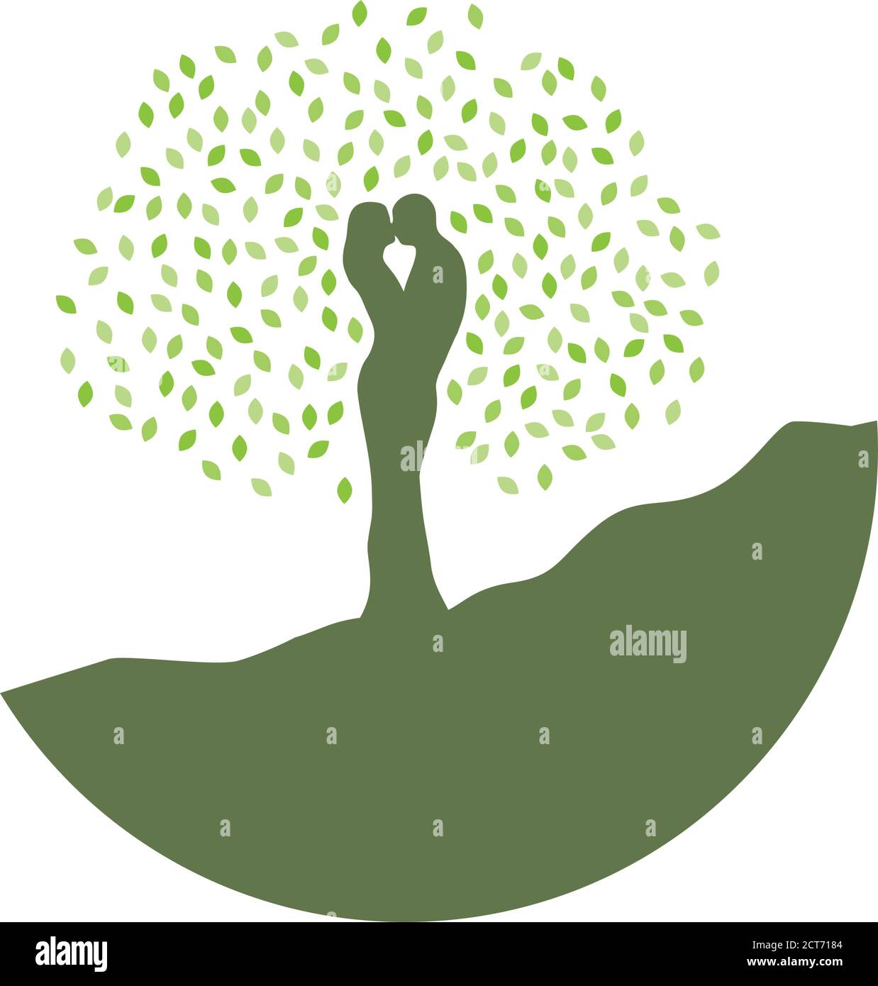 nature lovers, human couple become a tree Stock Vector Image & Art - Alamy