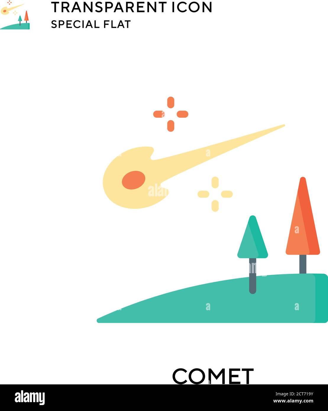 Comet vector icon. Flat style illustration. EPS 10 vector Stock Vector ...