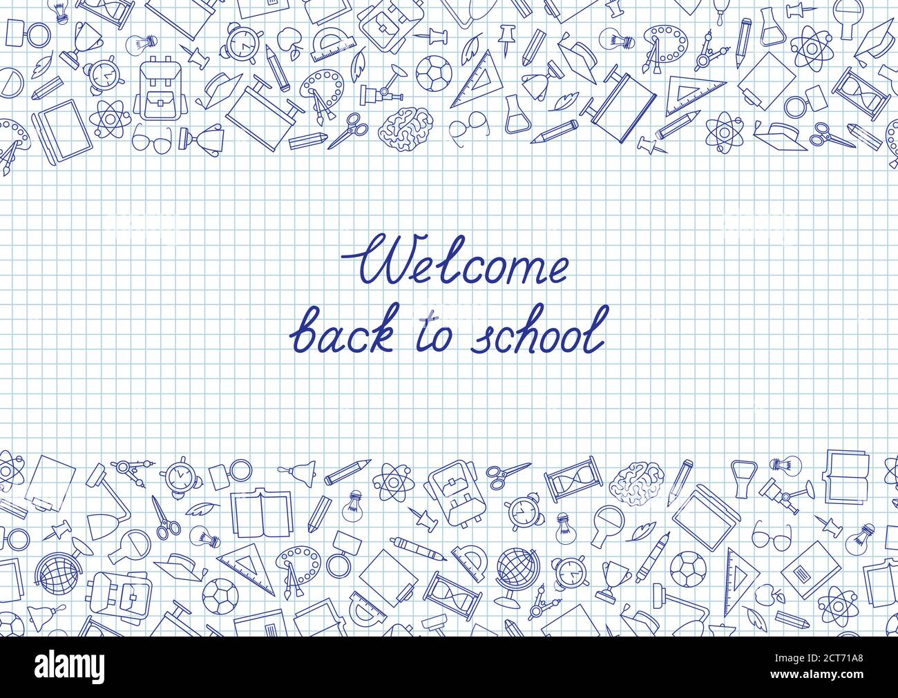 Back to School chalkboard wallpaper. Education drawn symbols pattern ...