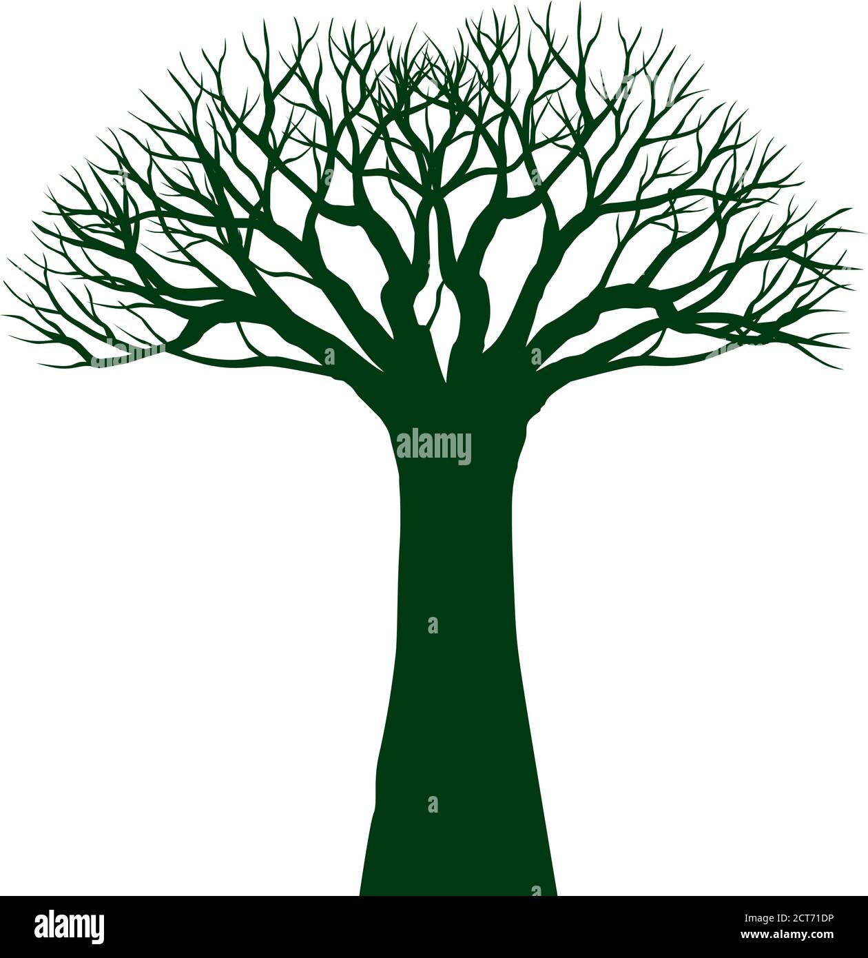 Shape of Tree. Vector outline Illustration with empty space for text ...