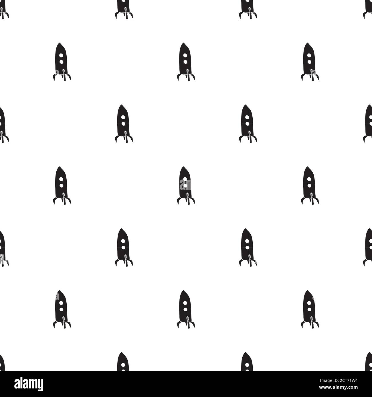 Rocket Seamless pattern. Cute Doodles space ships sketch. Hand drawn ...