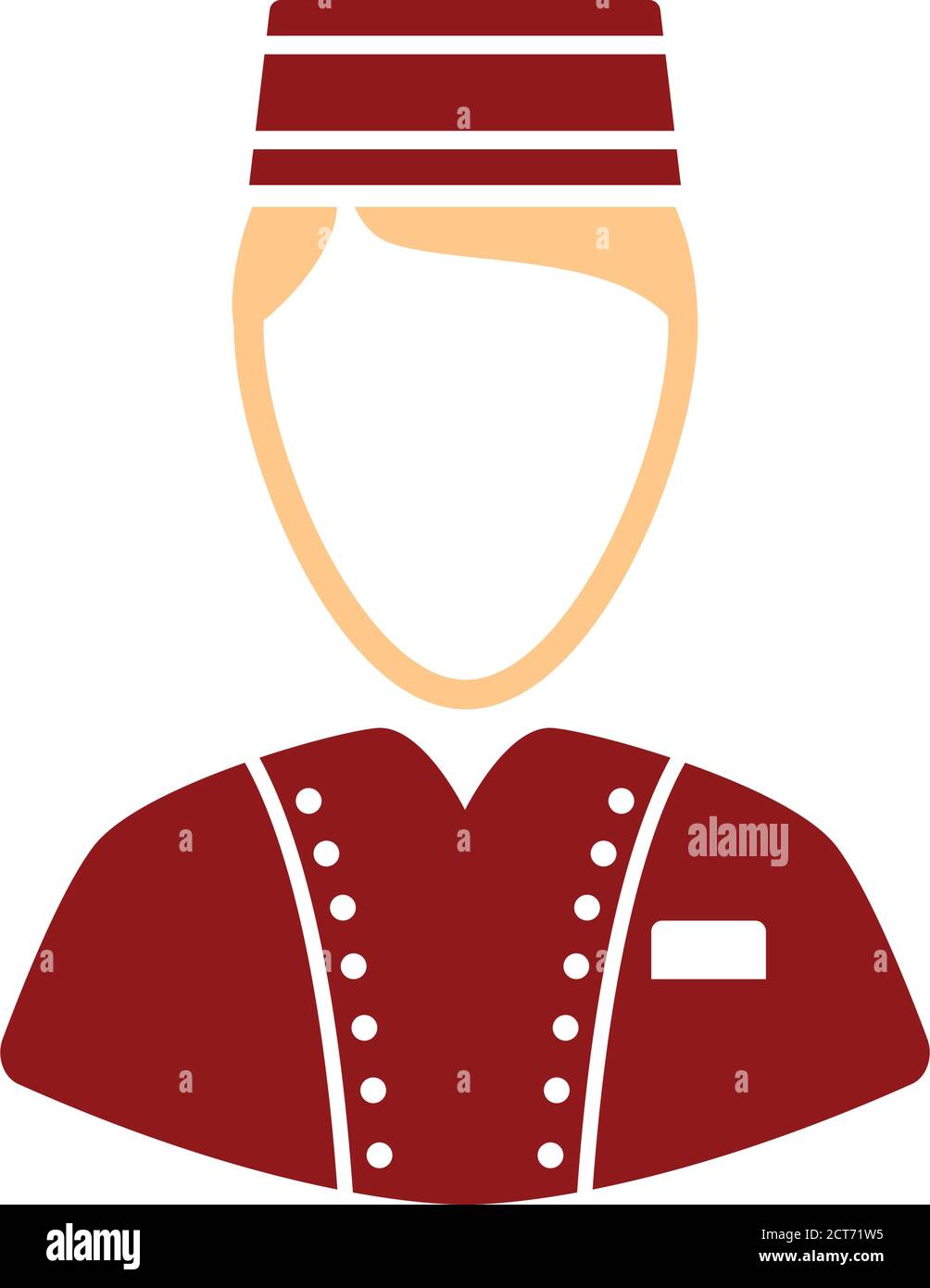 Hotel Boy Icon. Flat Color Design. Vector Illustration Stock Vector ...