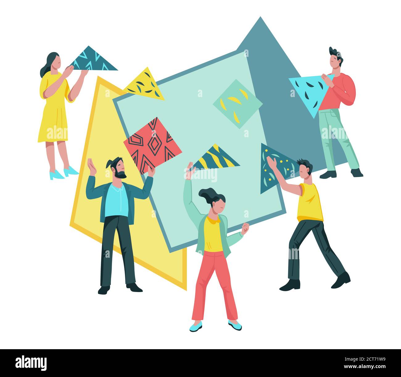 Business team partnership and collaboration metaphor with people ...
