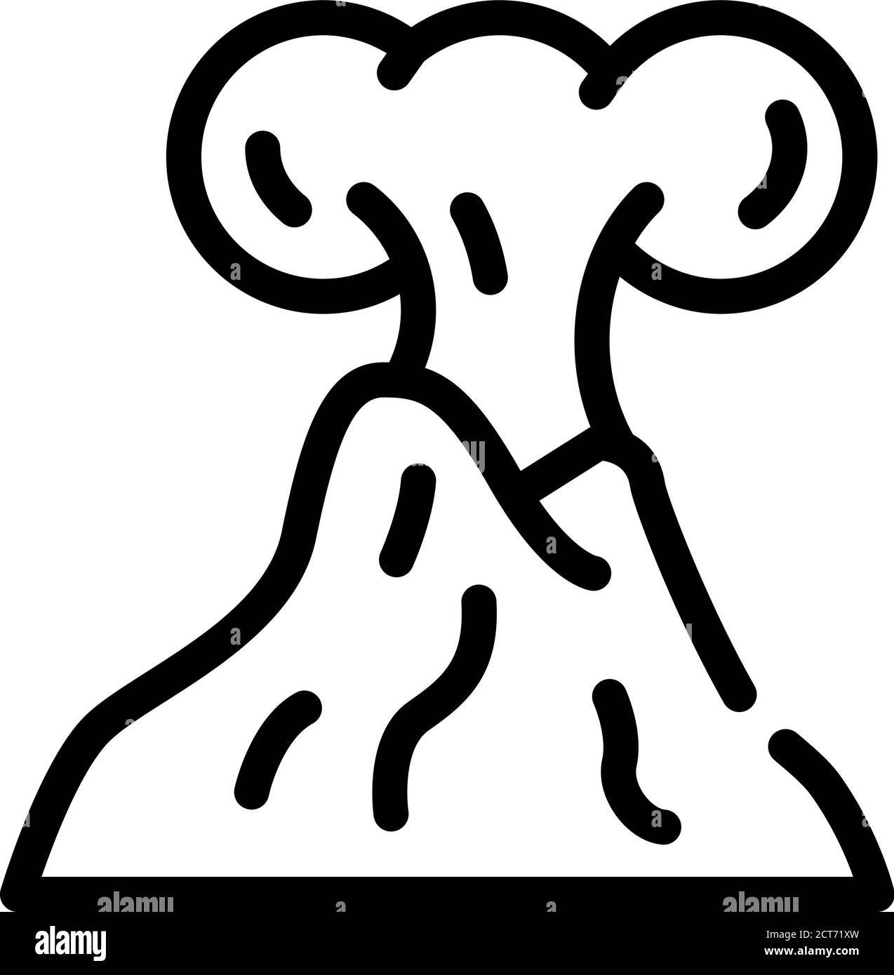 increased volcanic activity line icon vector illustration Stock Vector ...