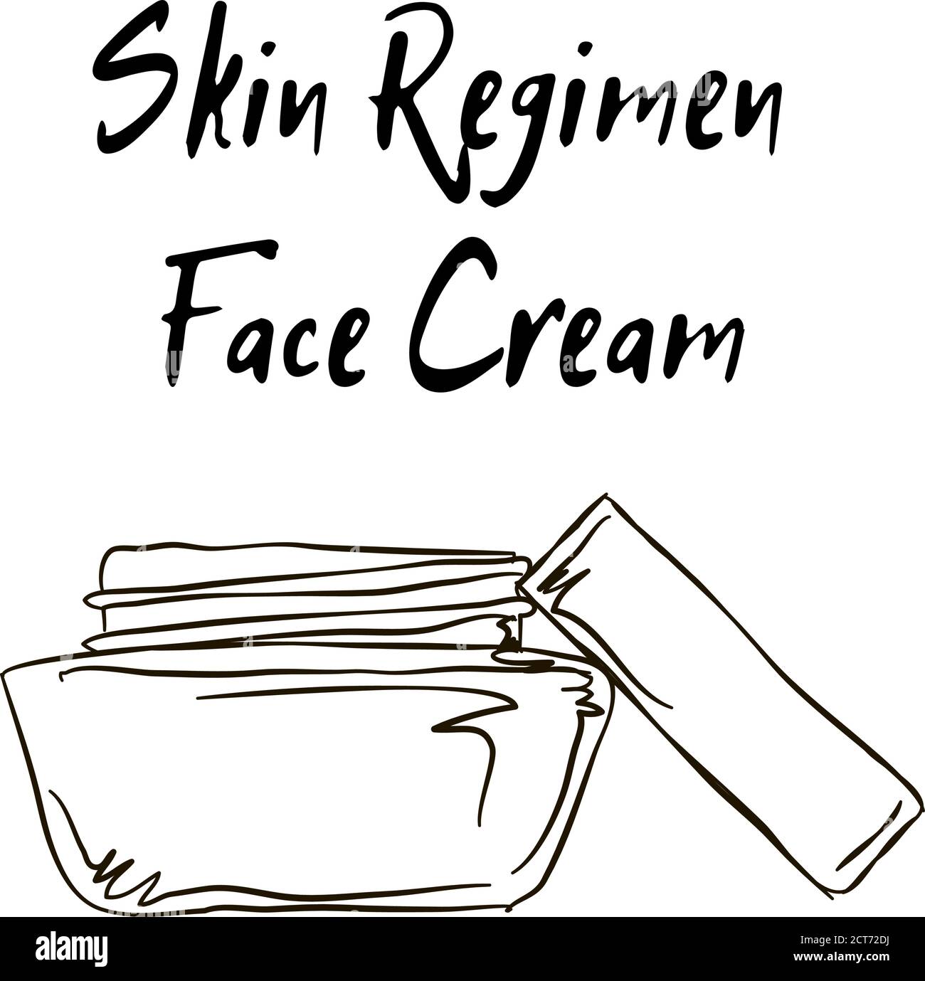 Skin Regimen face cream, sketch of cosmetics Stock Vector Image & Art ...
