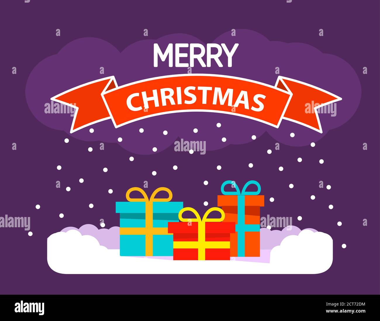 Merry Christmas. Gift boxes. Flat vector illustration Stock Vector ...