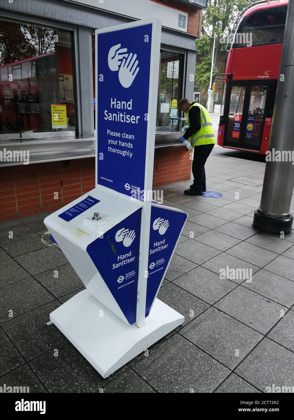 London, UK - 21/9/2020: Wear a mask sign for TFL buses for 'transport ...