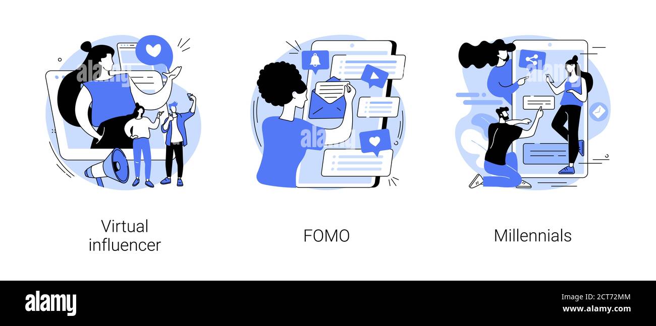 Online communication abstract concept vector illustrations Stock Vector ...