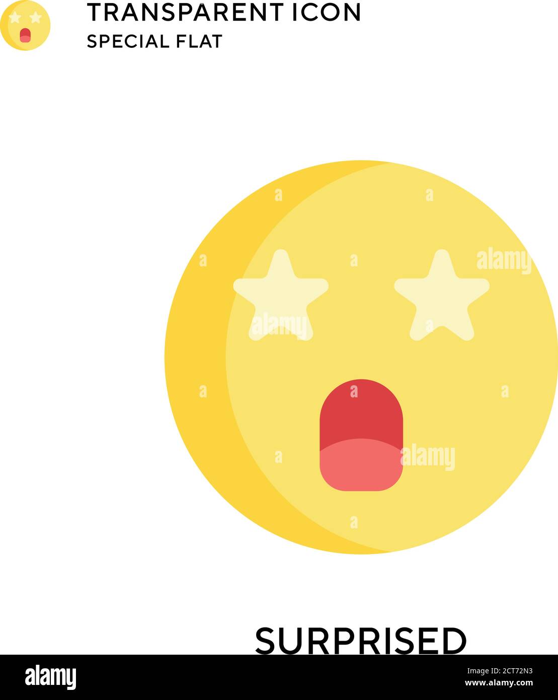 Surprised vector icon. Flat style illustration. EPS 10 vector Stock ...