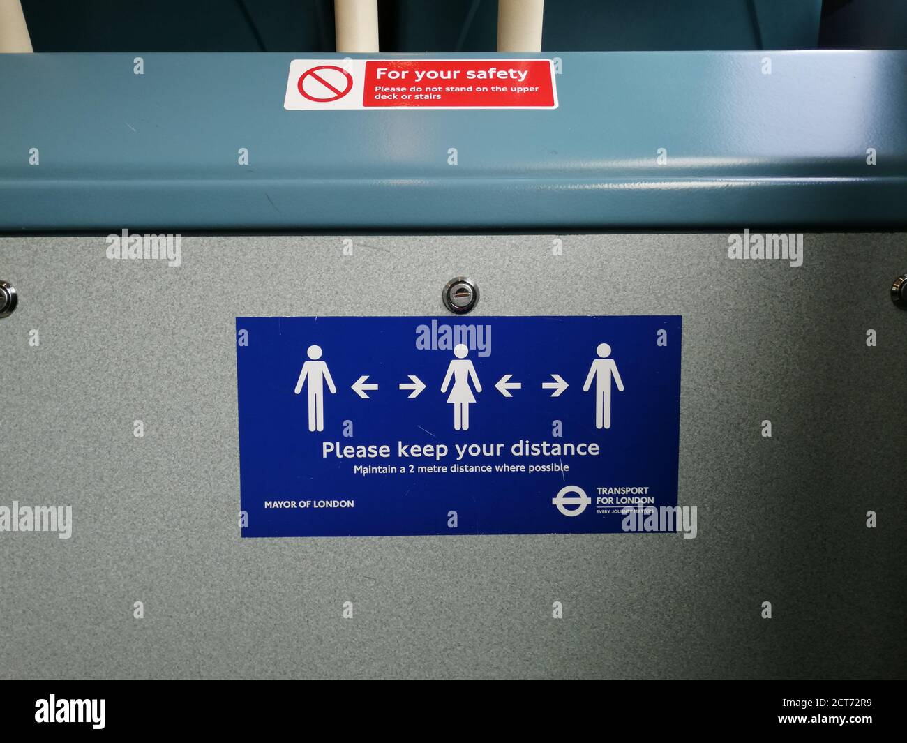London, UK - 21/9/2020: Wear a mask sign for TFL buses for 'transport ...