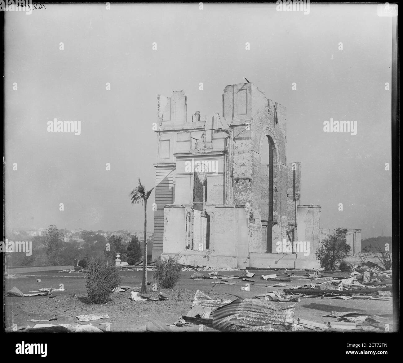 Garden Palace ruins after fire, taken from Garden Palace Grounds Stock ...