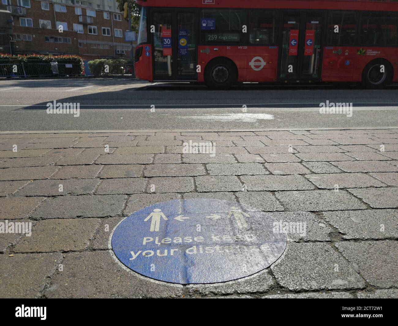 London, UK - 21/9/2020: Wear a mask sign for TFL buses for 'transport ...