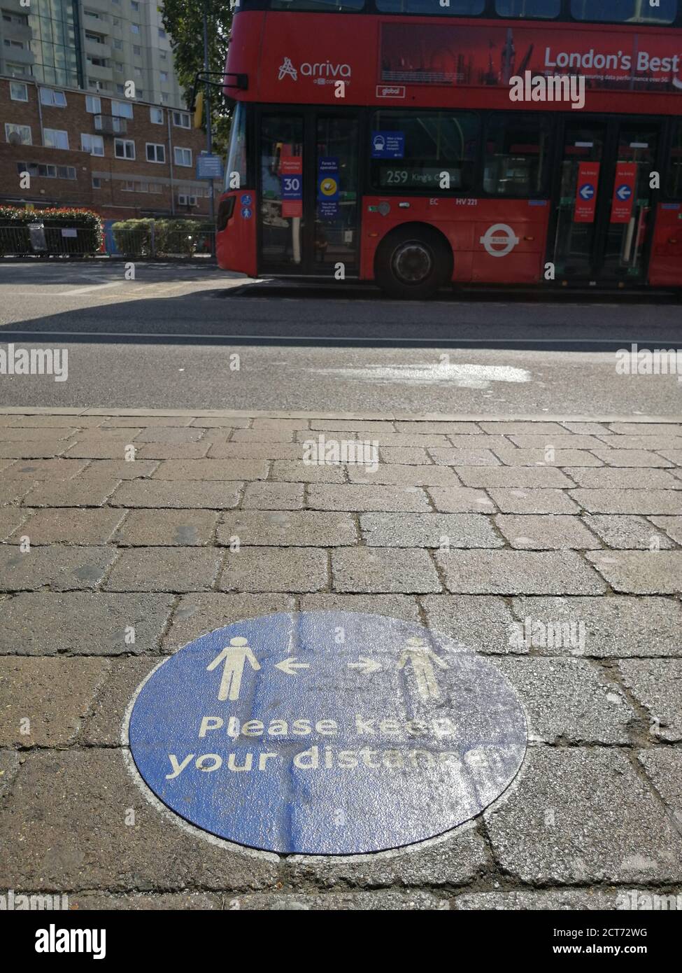 London, UK - 21/9/2020: Wear a mask sign for TFL buses for 'transport ...