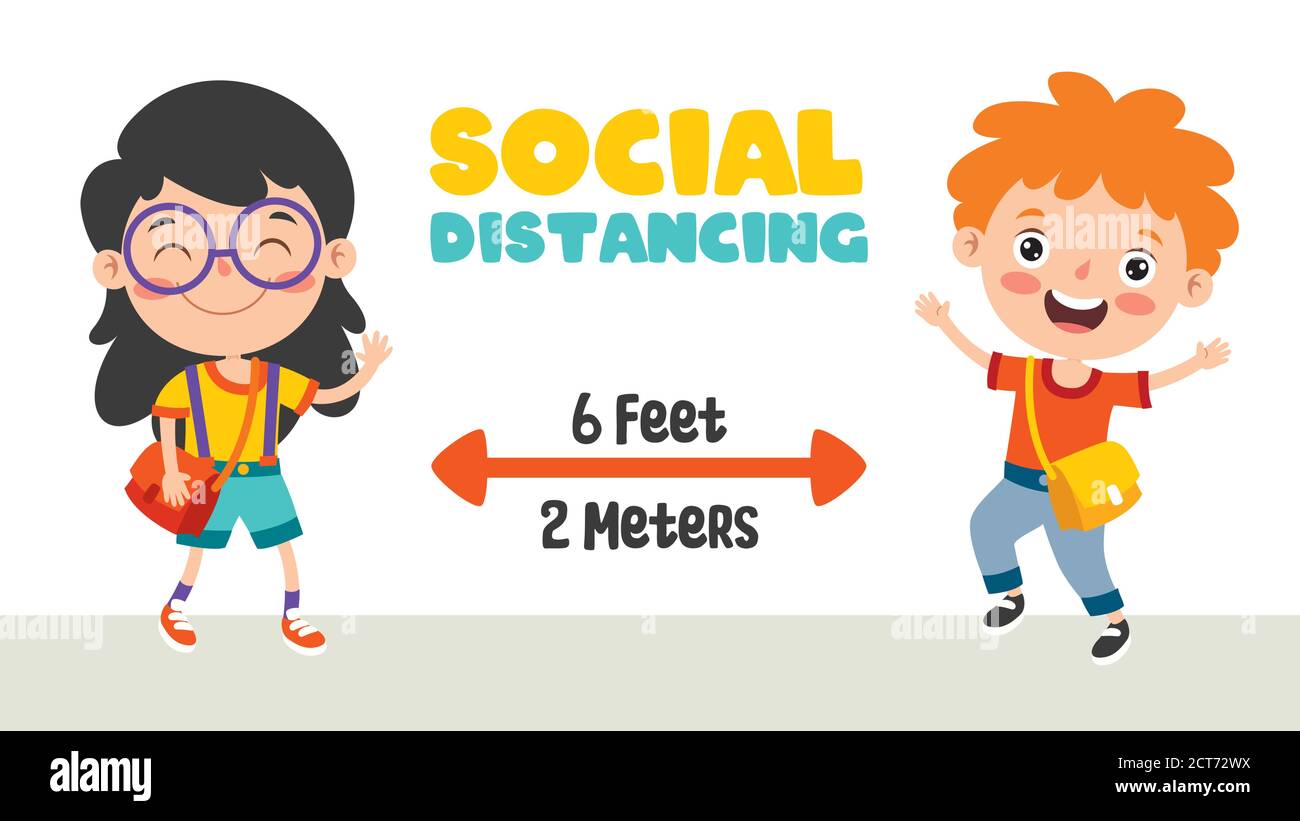 Social Distance Rules For Children Stock Vector Image & Art - Alamy
