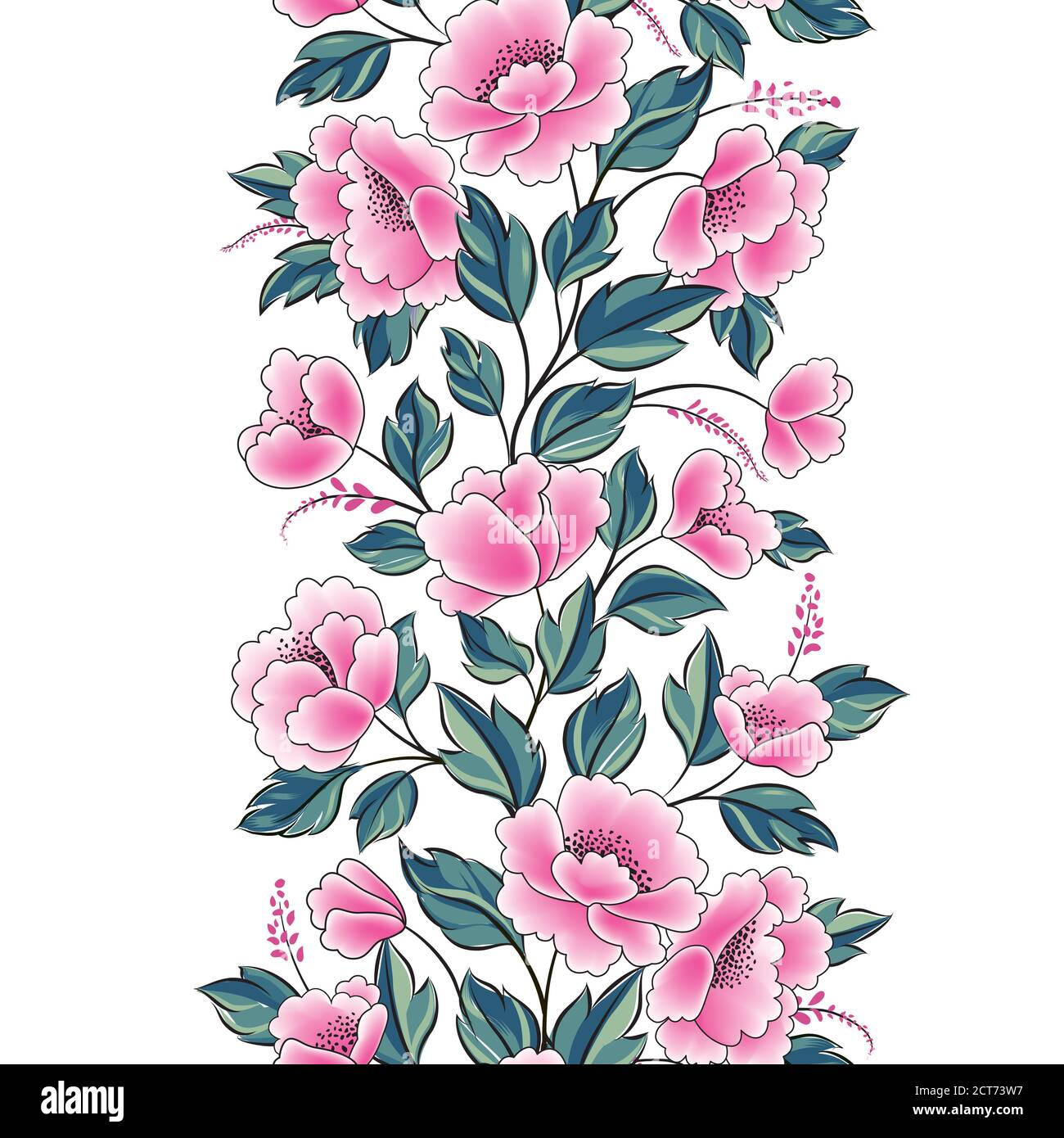 Flower border garland Stock Vector Images - Alamy