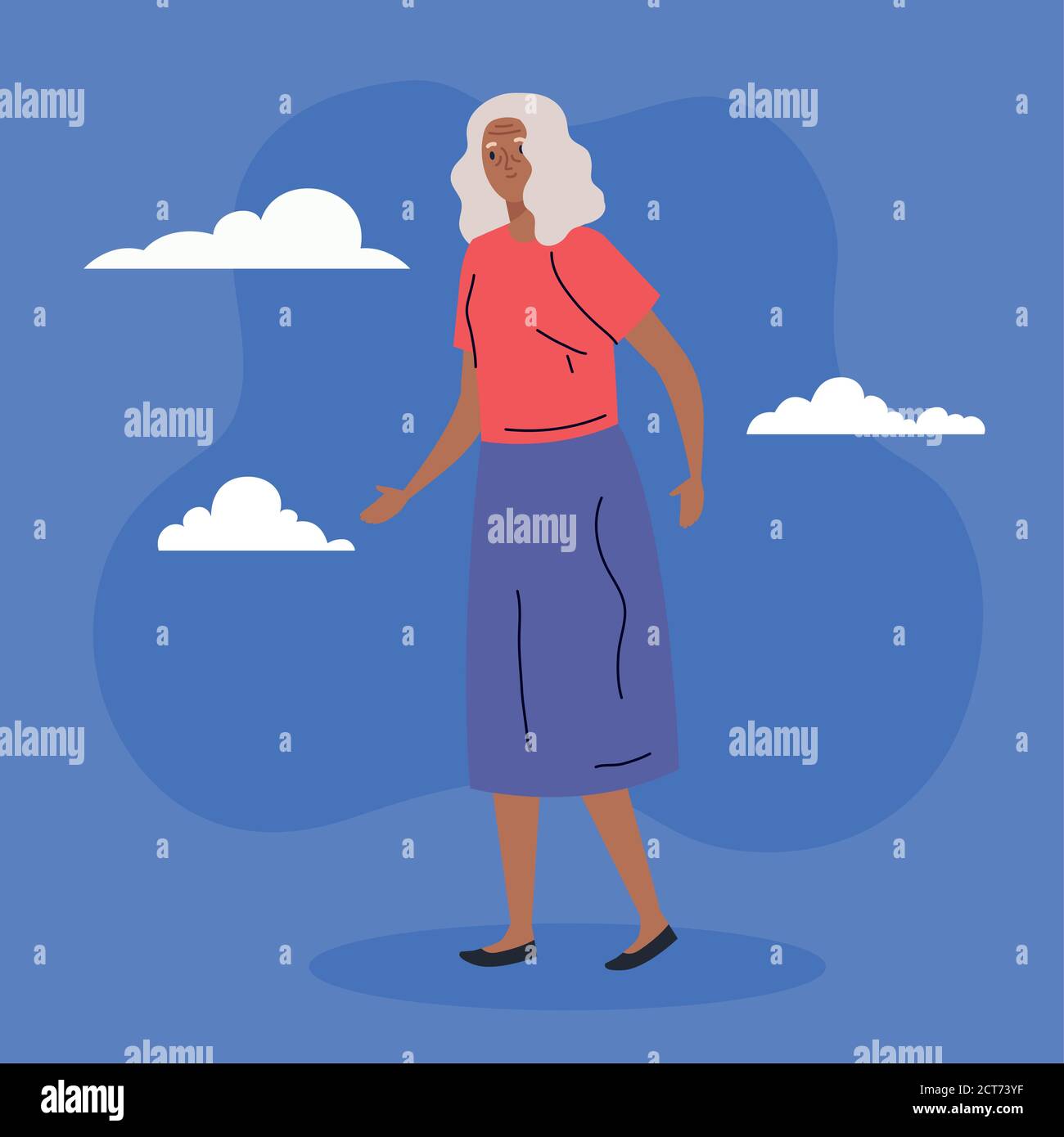 Active senior walking on Stock Vector Images - Alamy