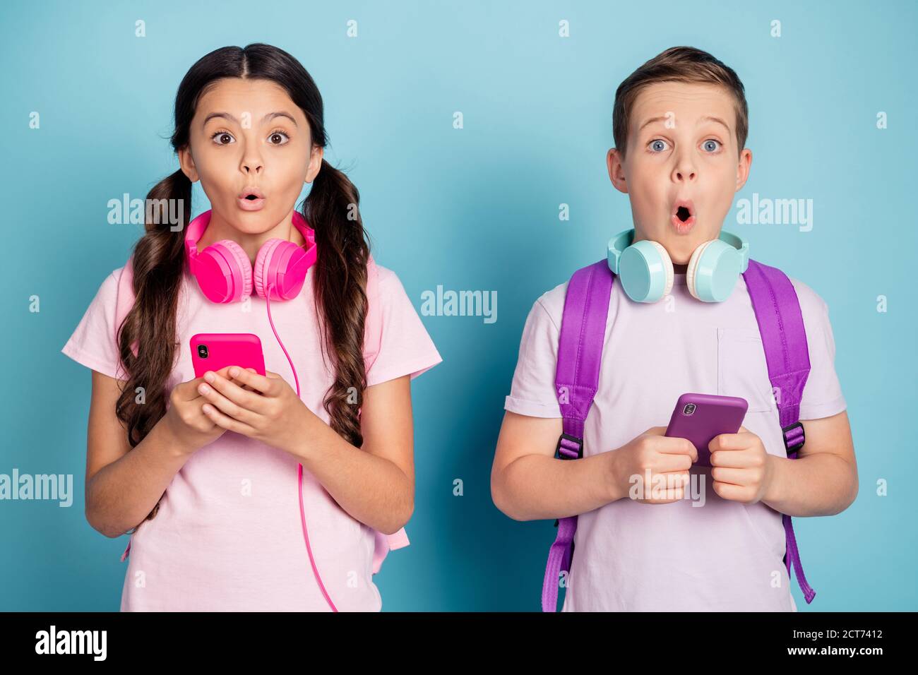 Portrait of his he her she nice attractive small little stunned amazed ...