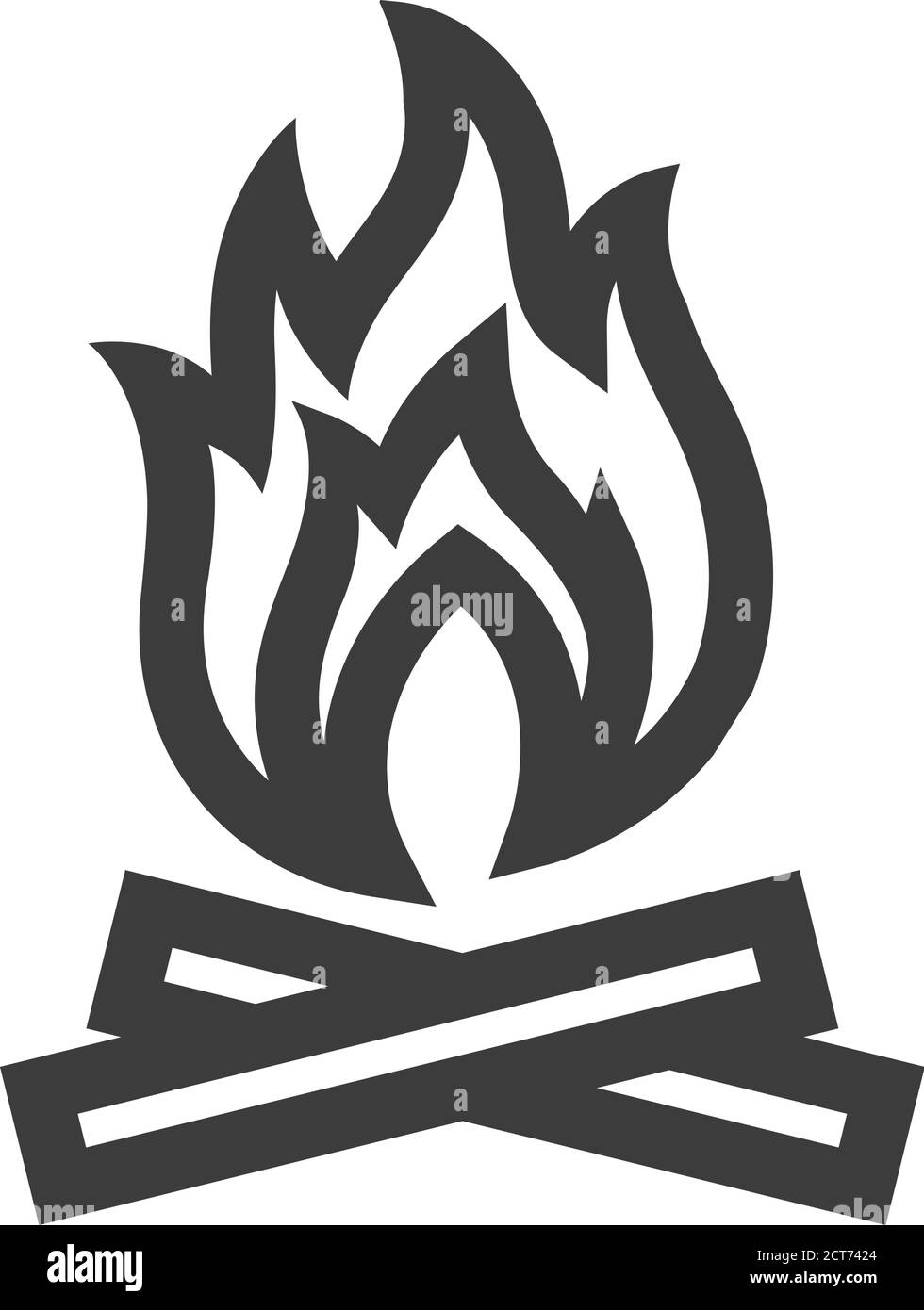 Campfire with sparks illustration Black and White Stock Photos & Images ...