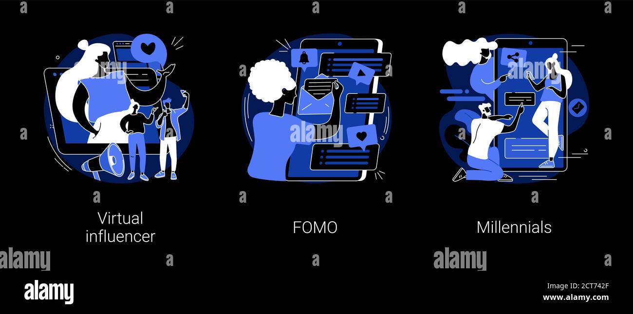 Online communication abstract concept vector illustrations Stock Vector ...