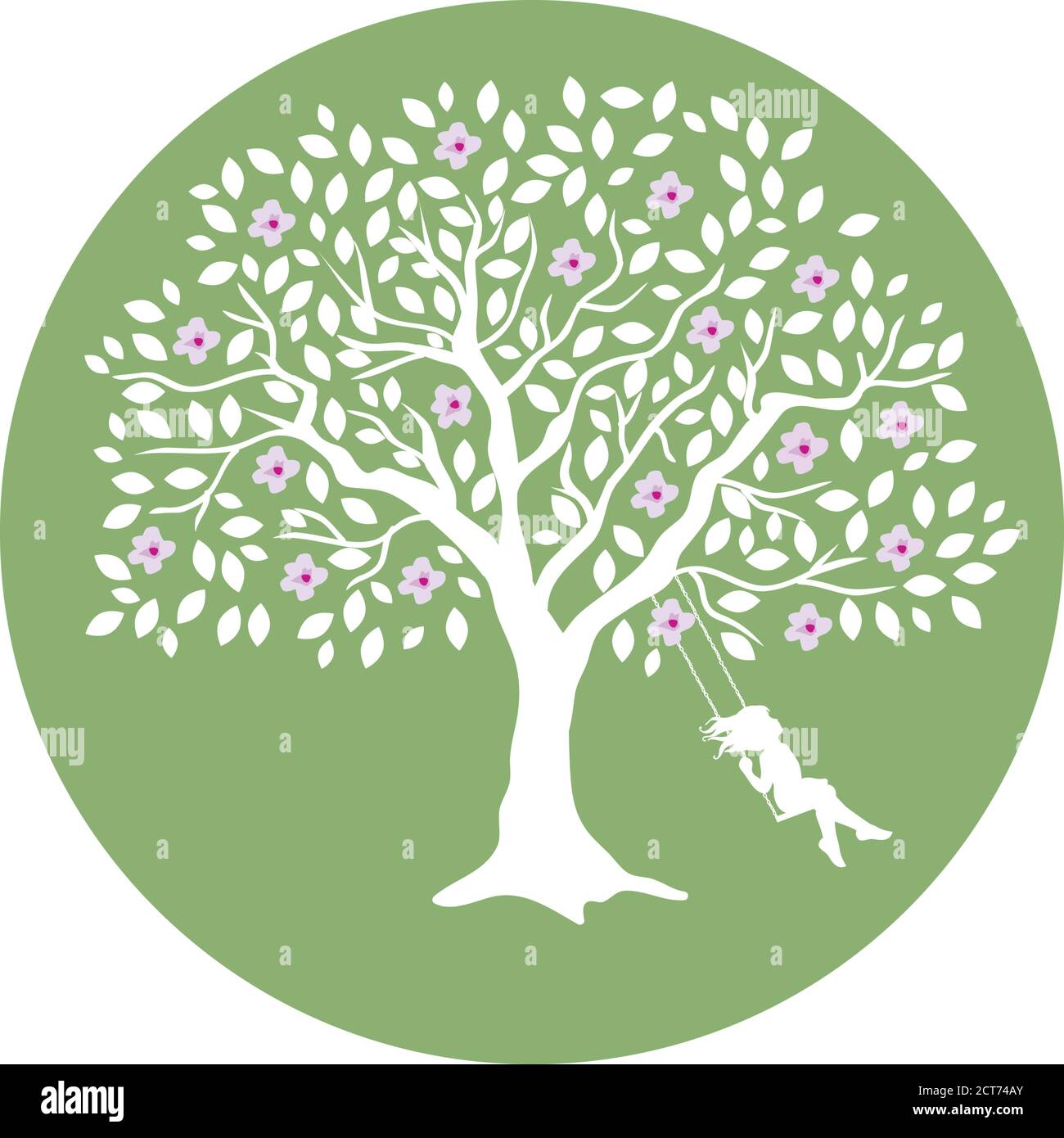 blooming tree swing Stock Vector Image & Art - Alamy