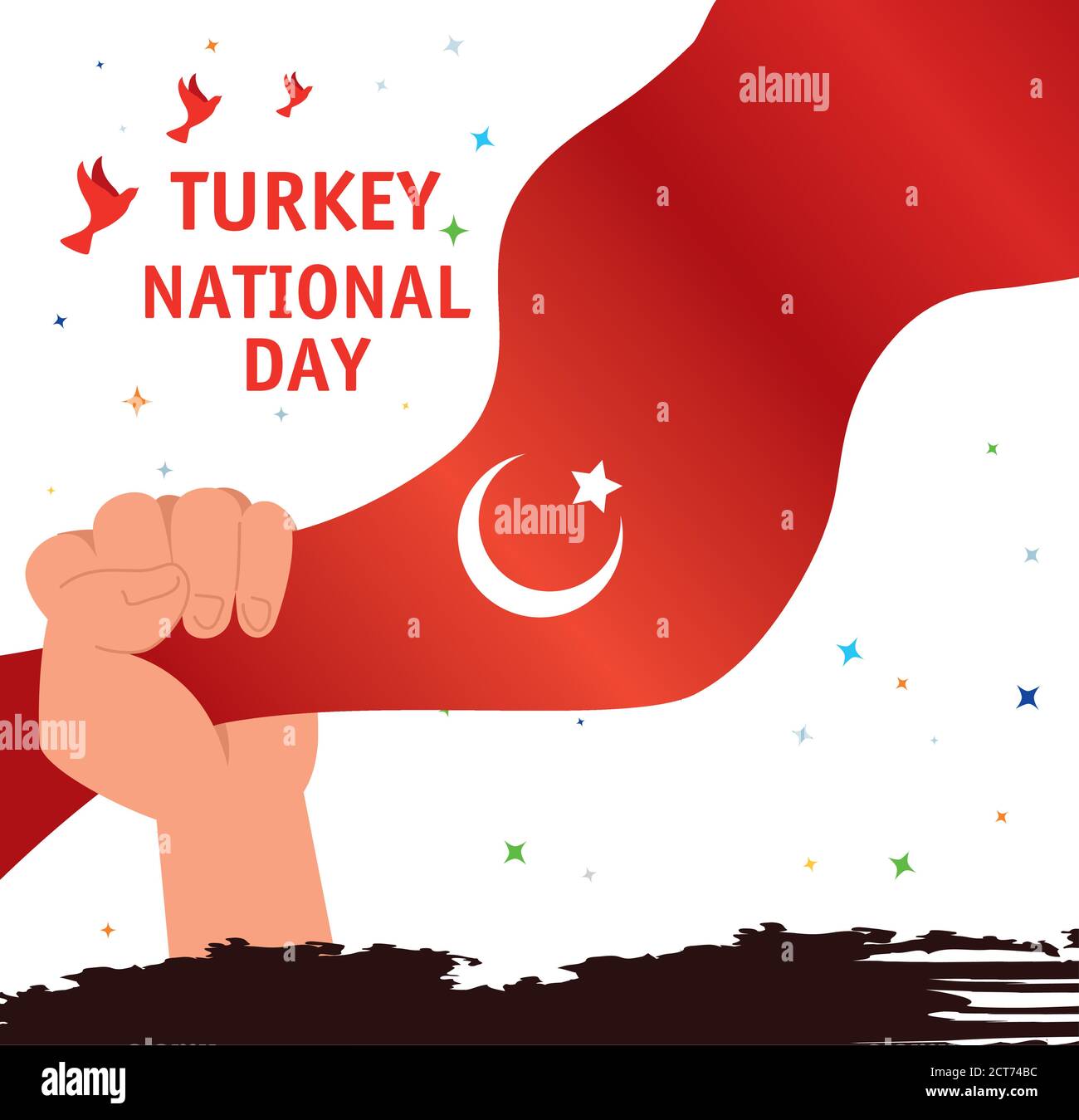 Hand of peace turkey Stock Vector Images - Alamy