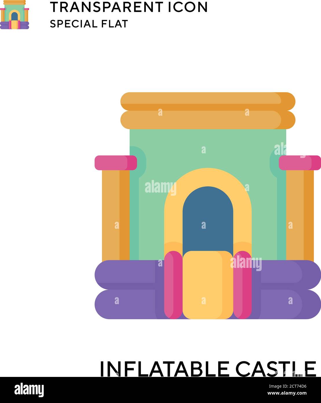 Child birthday party bouncy castle Stock Vector Images - Alamy