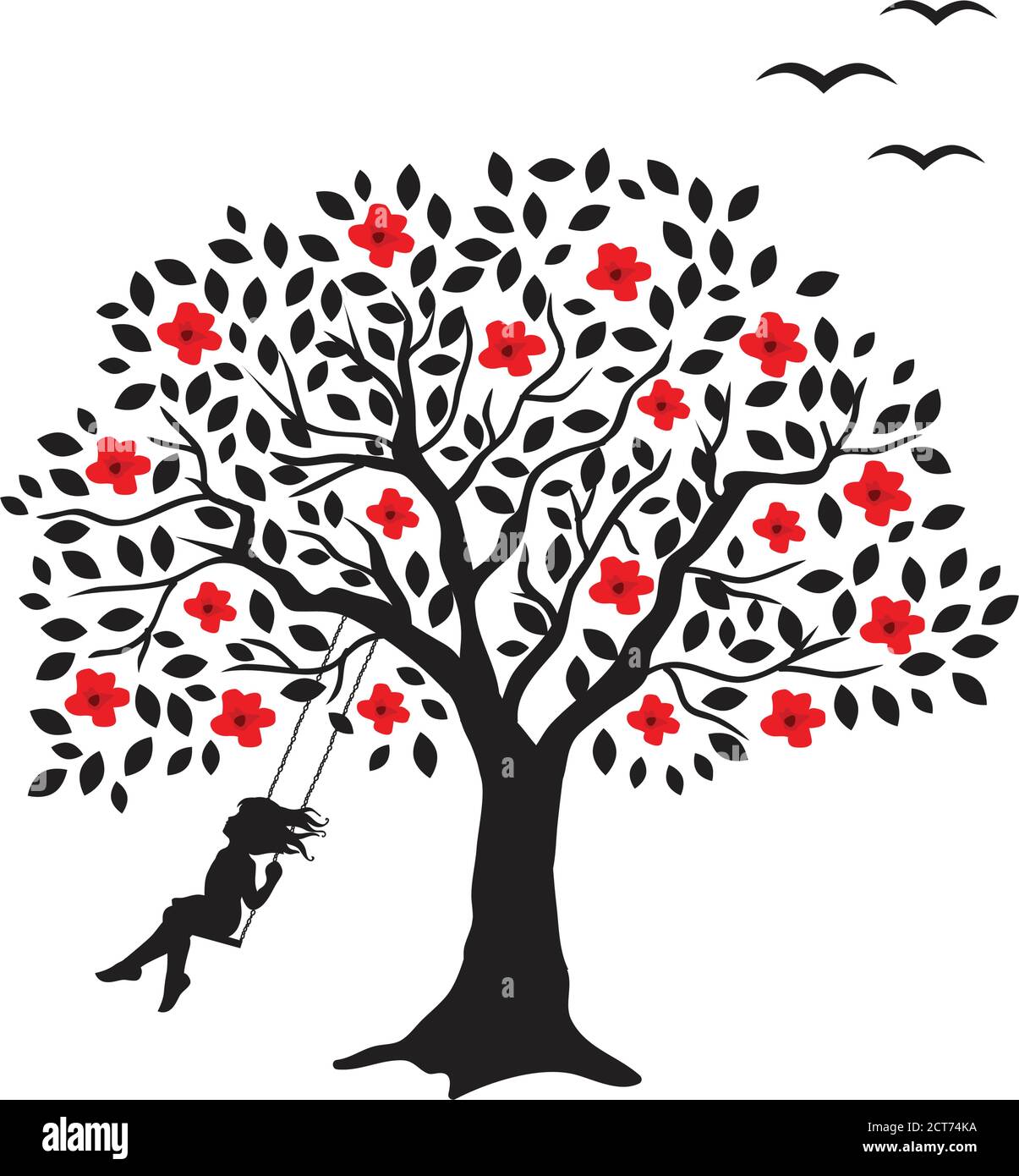 Swinging boy Stock Vector Images - Alamy