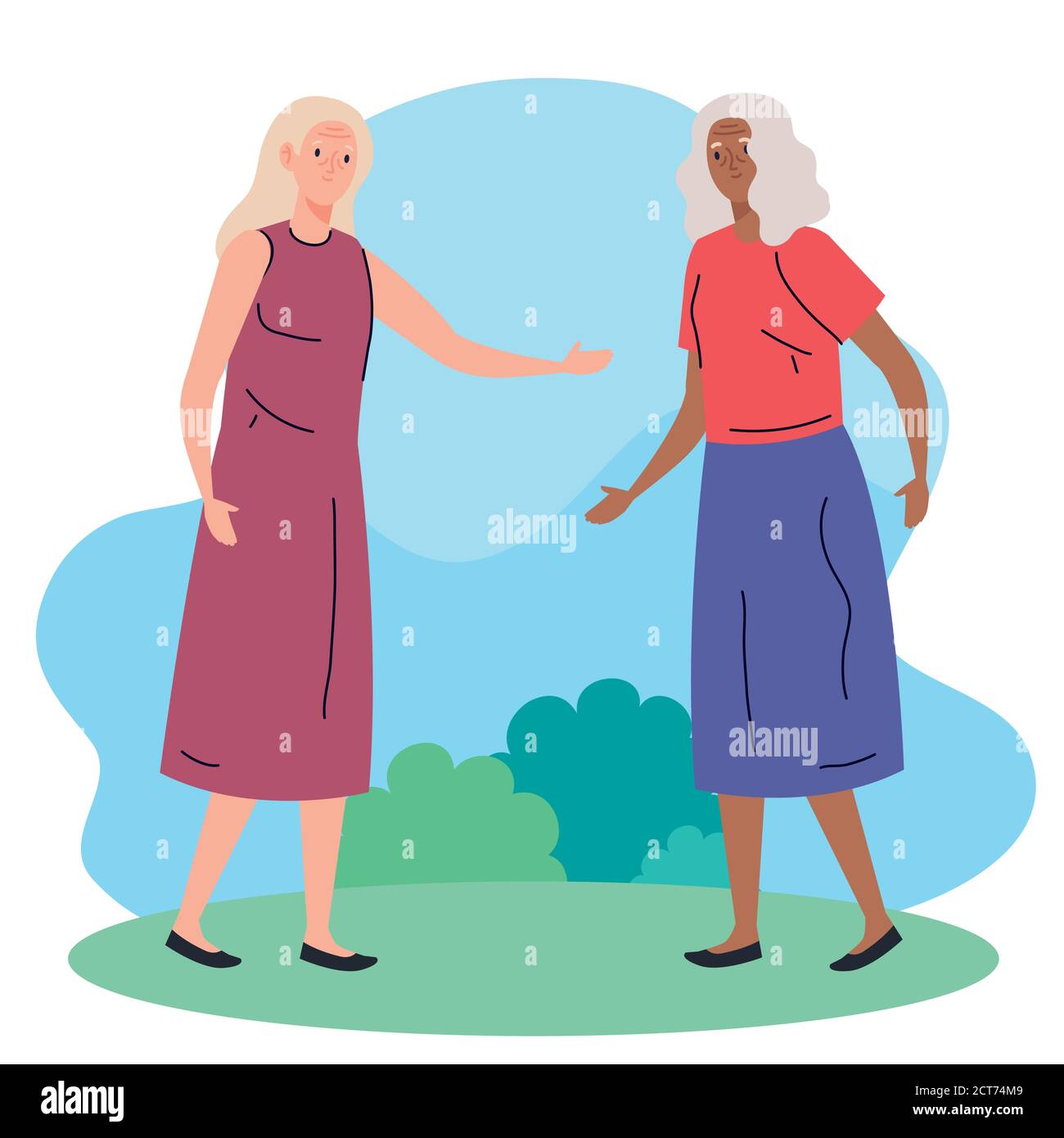 Group senior retired women Stock Vector Images - Alamy