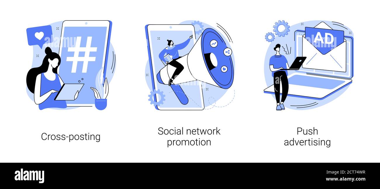 Media promotion abstract concept vector illustrations Stock Vector ...