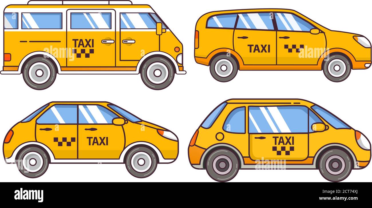Yellow taxi cab icon.Car hatchback,sedan,SUV side view. Vehicle city ...