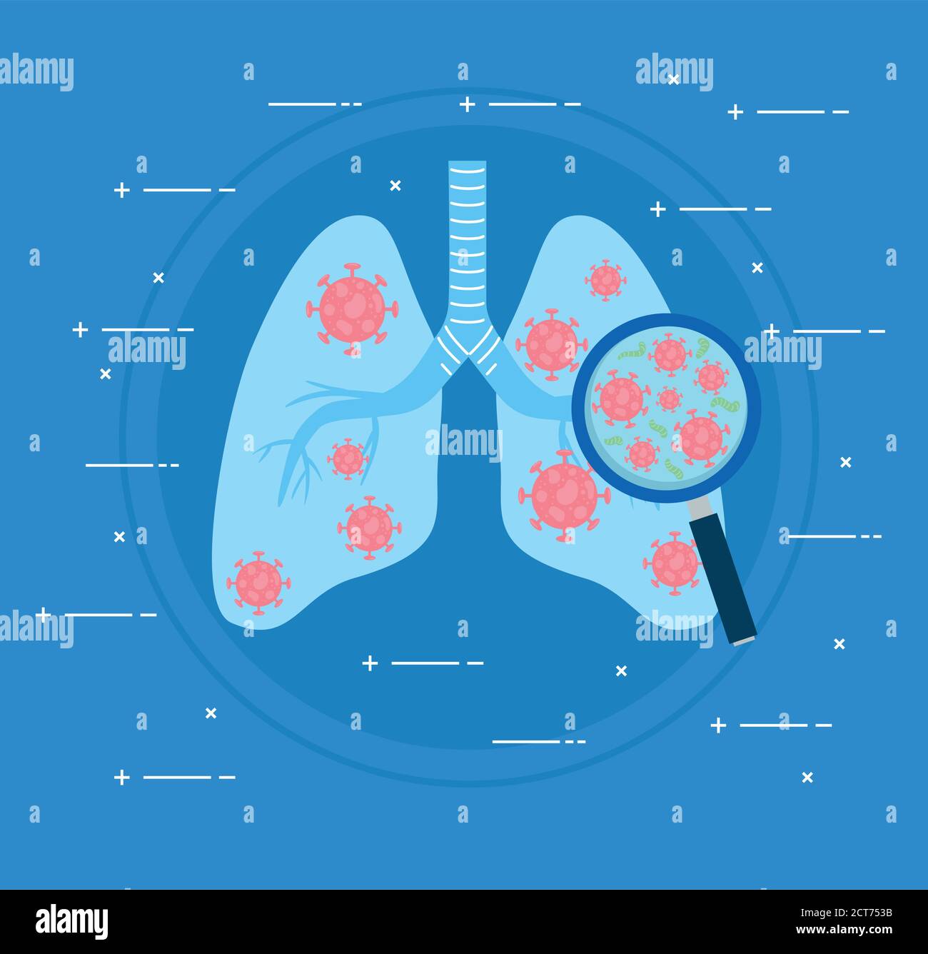 Human lungs magnifying glass Stock Vector Images - Alamy