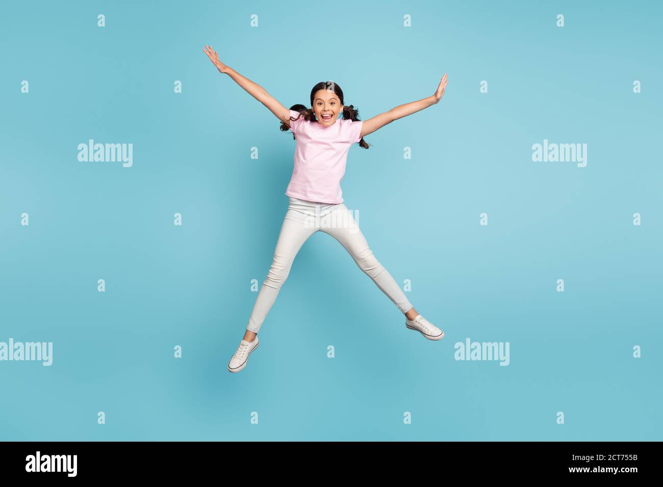 Full length body size view of her she nice attractive pretty carefree ...