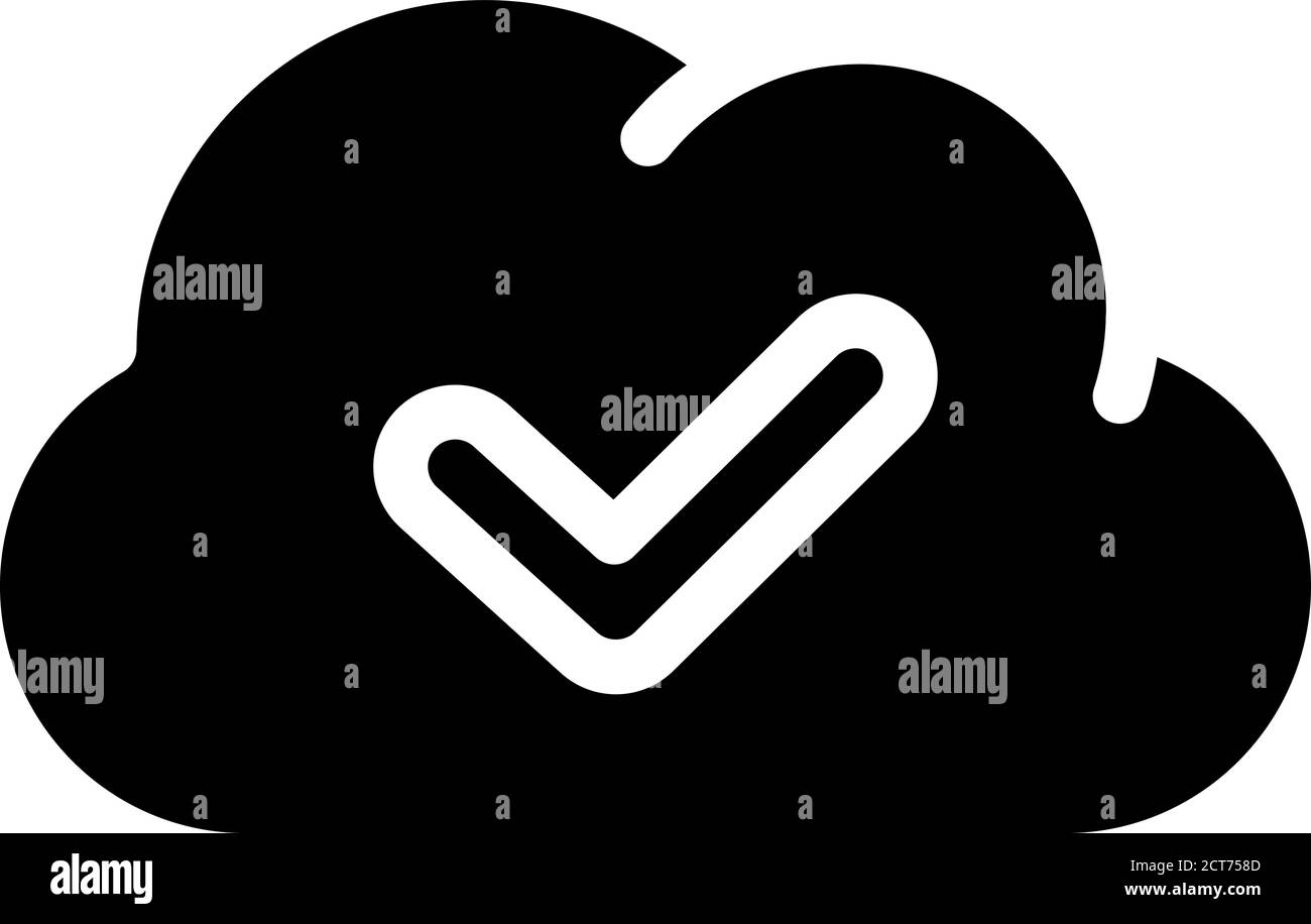 accept access cloud glyph icon vector illustration Stock Vector Image ...
