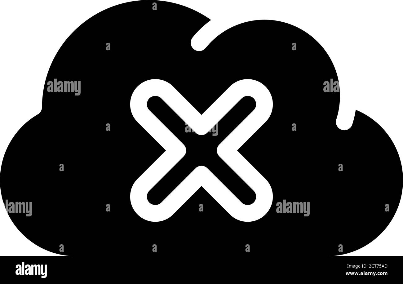 failed access cloud storage glyph icon vector illustration Stock Vector Image & Art - Alamy