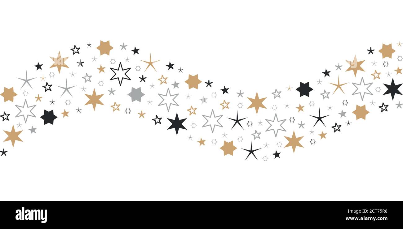 christmas design with star wave isolated on white vector illustration ...