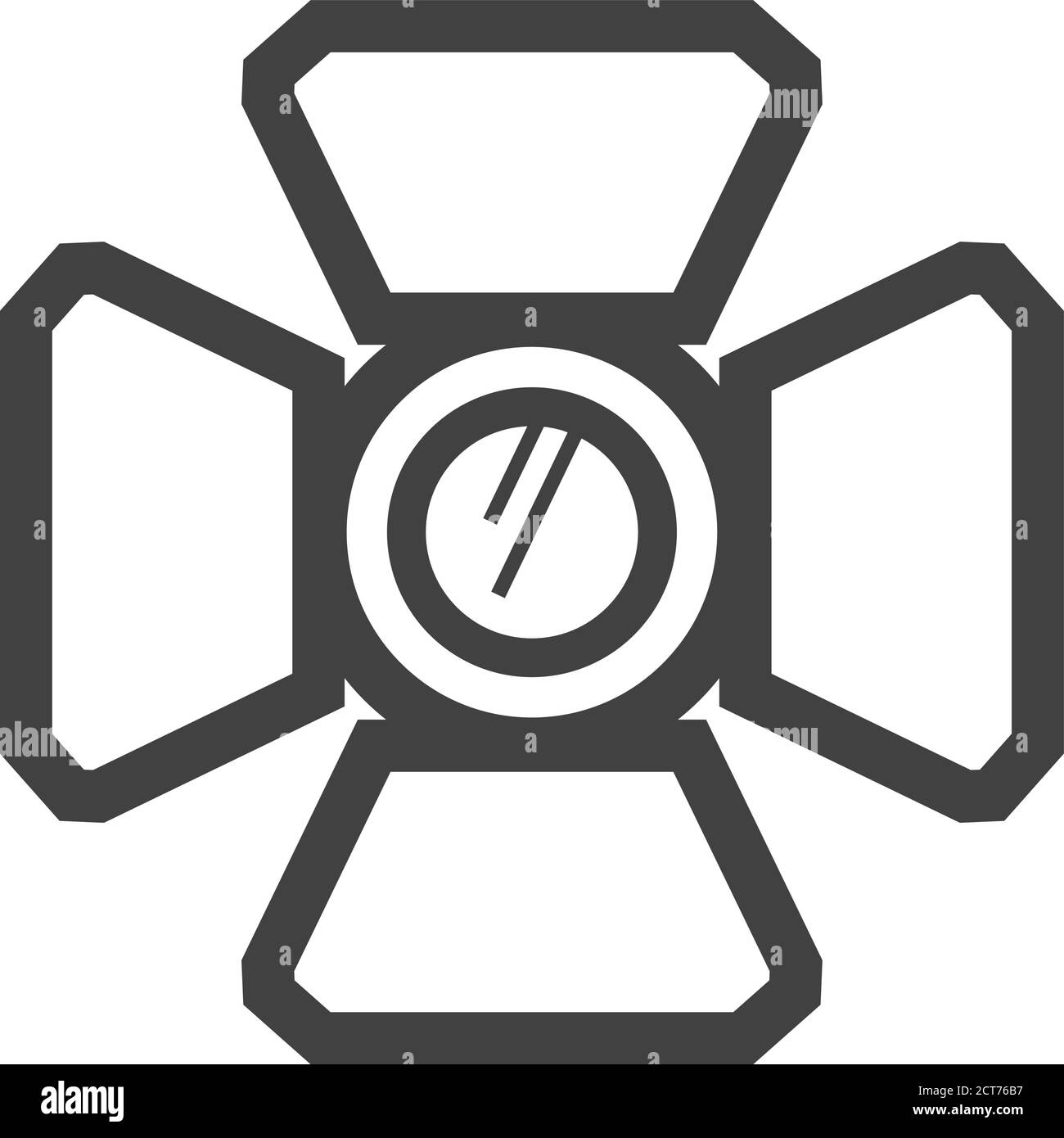 Studio lighting icon in thick outline style. Black and white monochrome ...