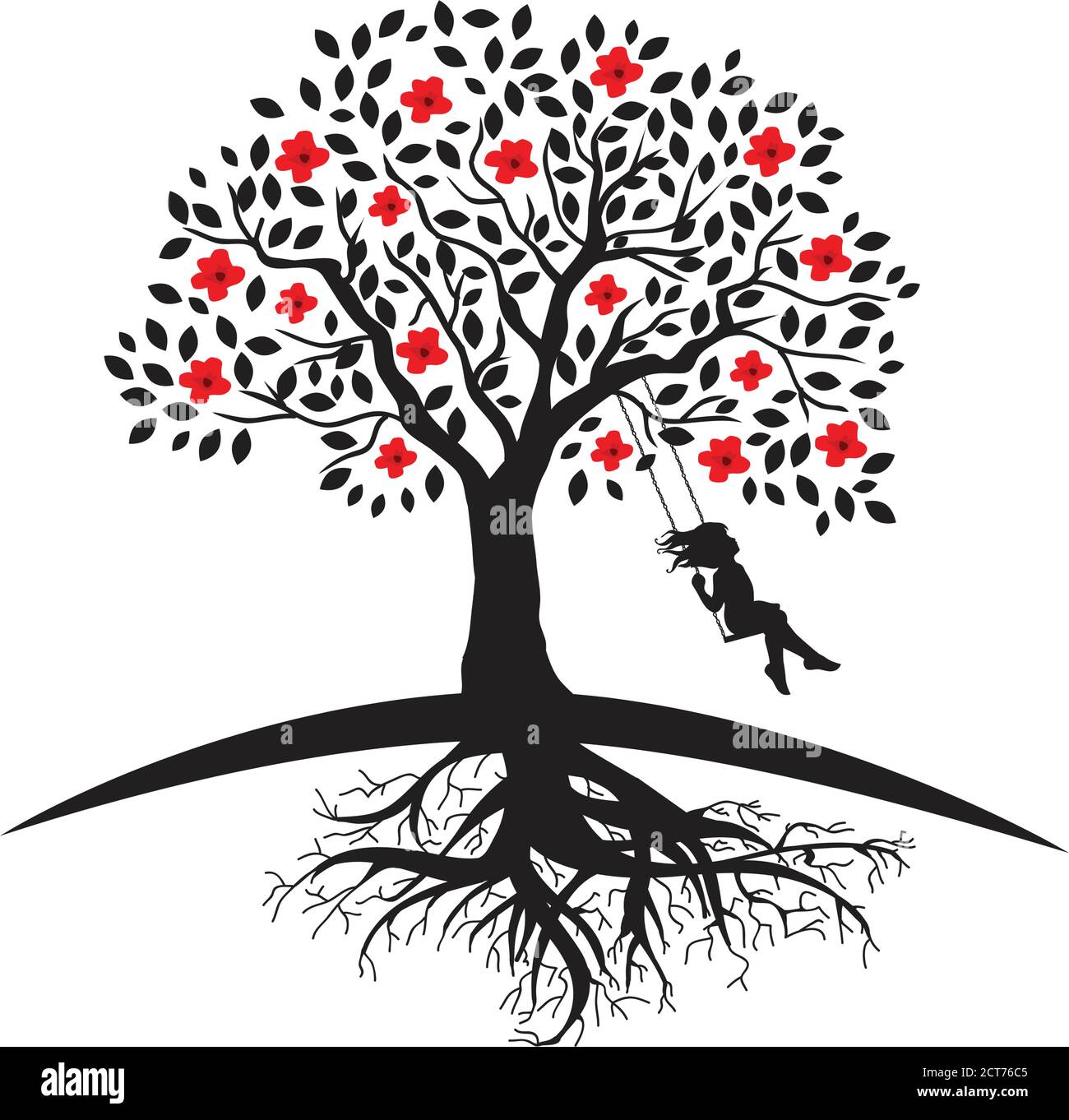 Tree With Roots And Fruit