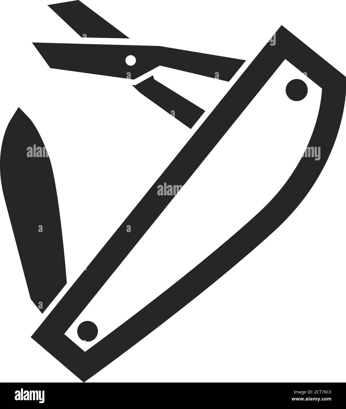 Multi tool icon in thick outline style. Black and white monochrome ...