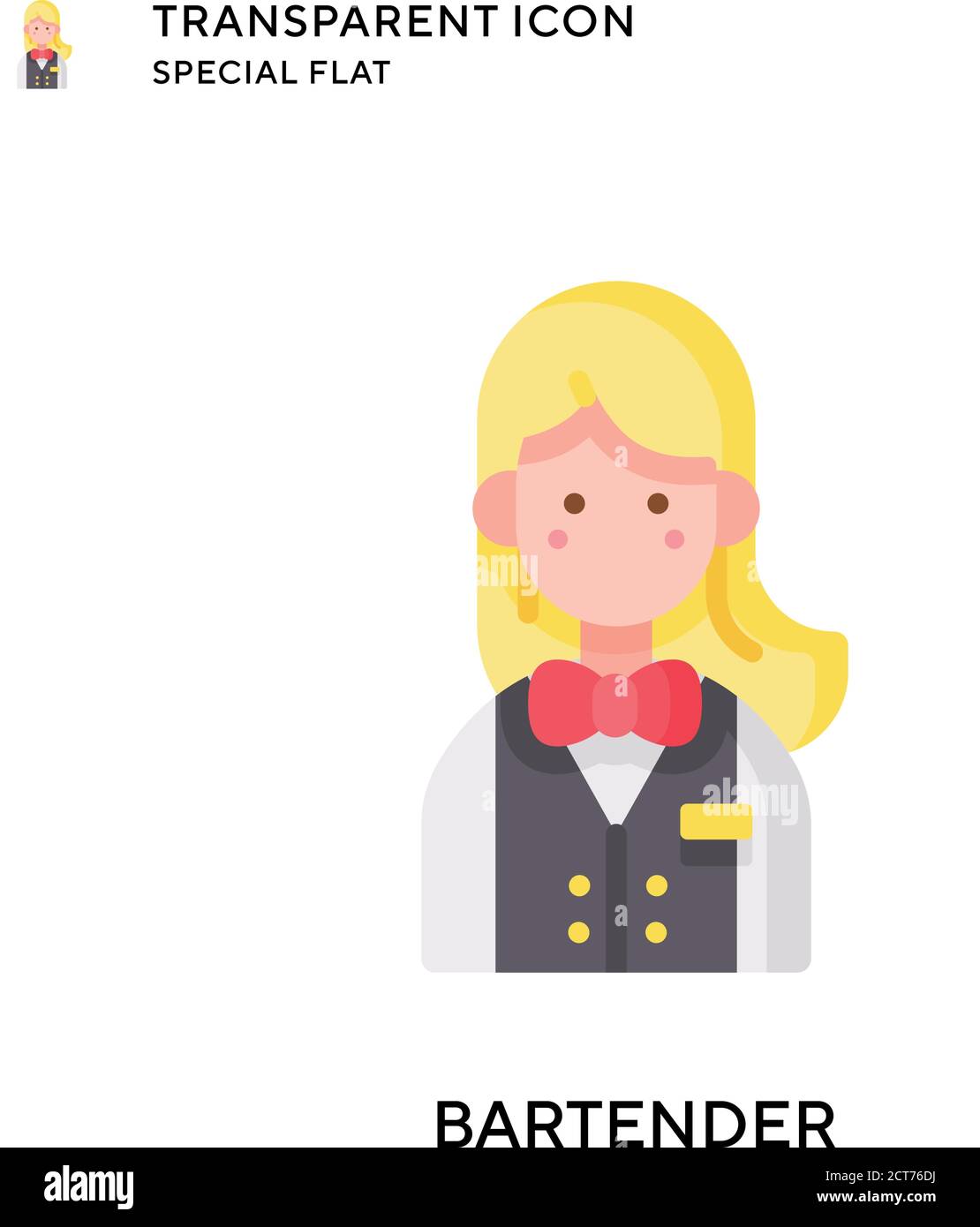 Bartender vector icon. Flat style illustration. EPS 10 vector Stock ...
