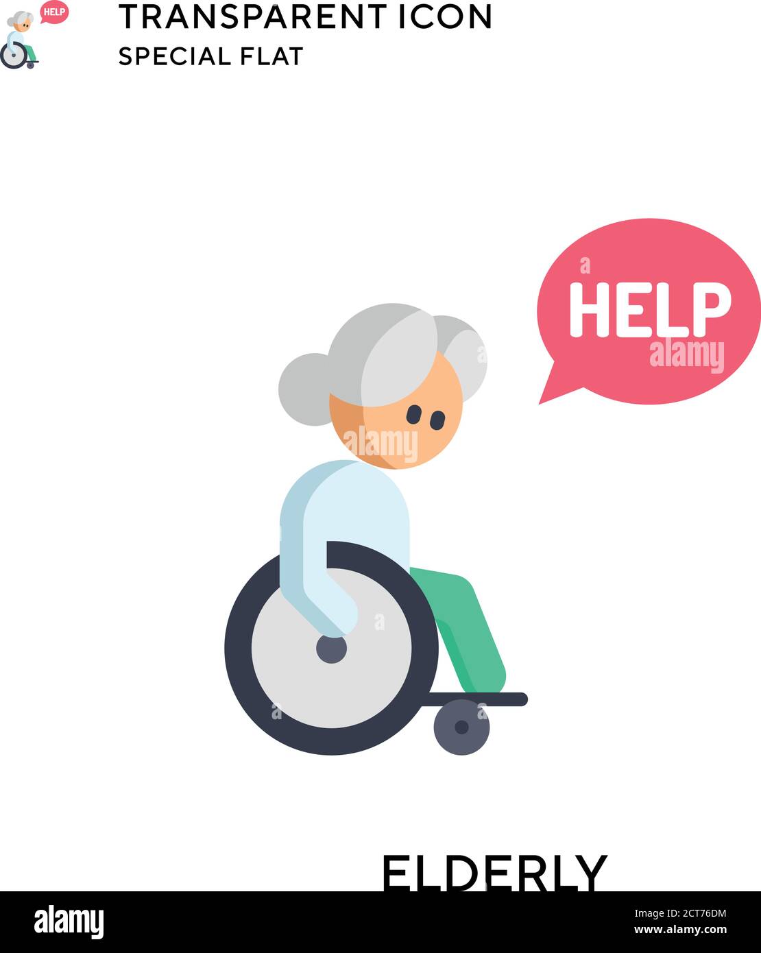 Elderly vector icon. Flat style illustration. EPS 10 vector Stock ...
