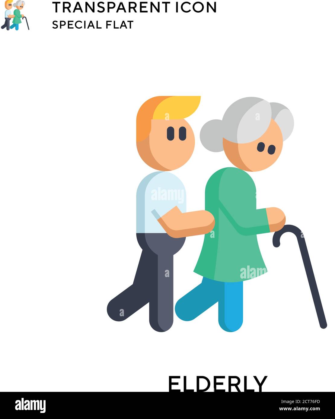 Elderly vector icon. Flat style illustration. EPS 10 vector Stock ...