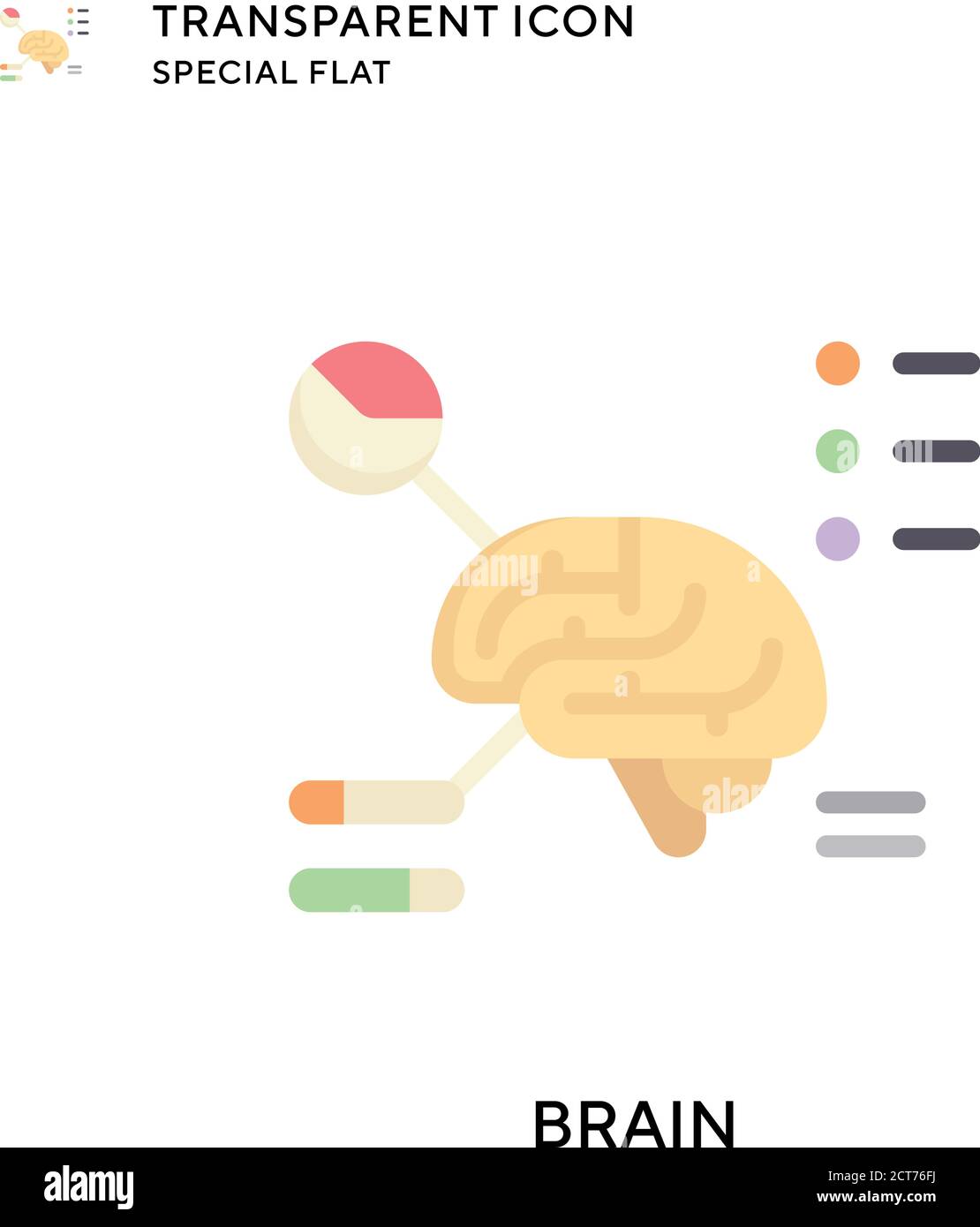 Brain vector icon. Flat style illustration. EPS 10 vector Stock Vector ...