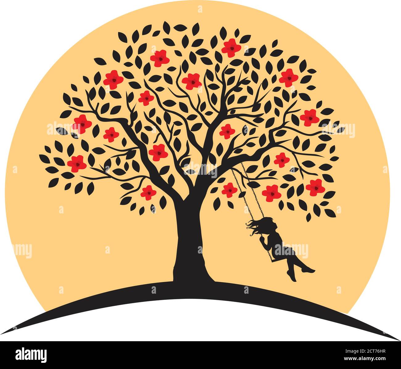 blooming tree swing Stock Vector Image & Art - Alamy