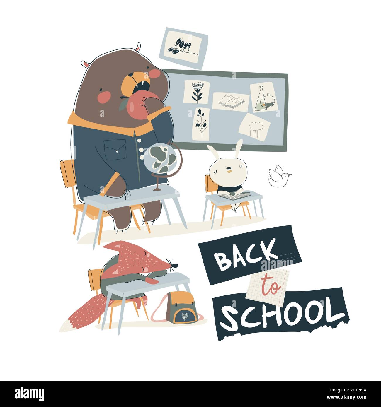 Cute fox sitting in Stock Vector Images - Alamy