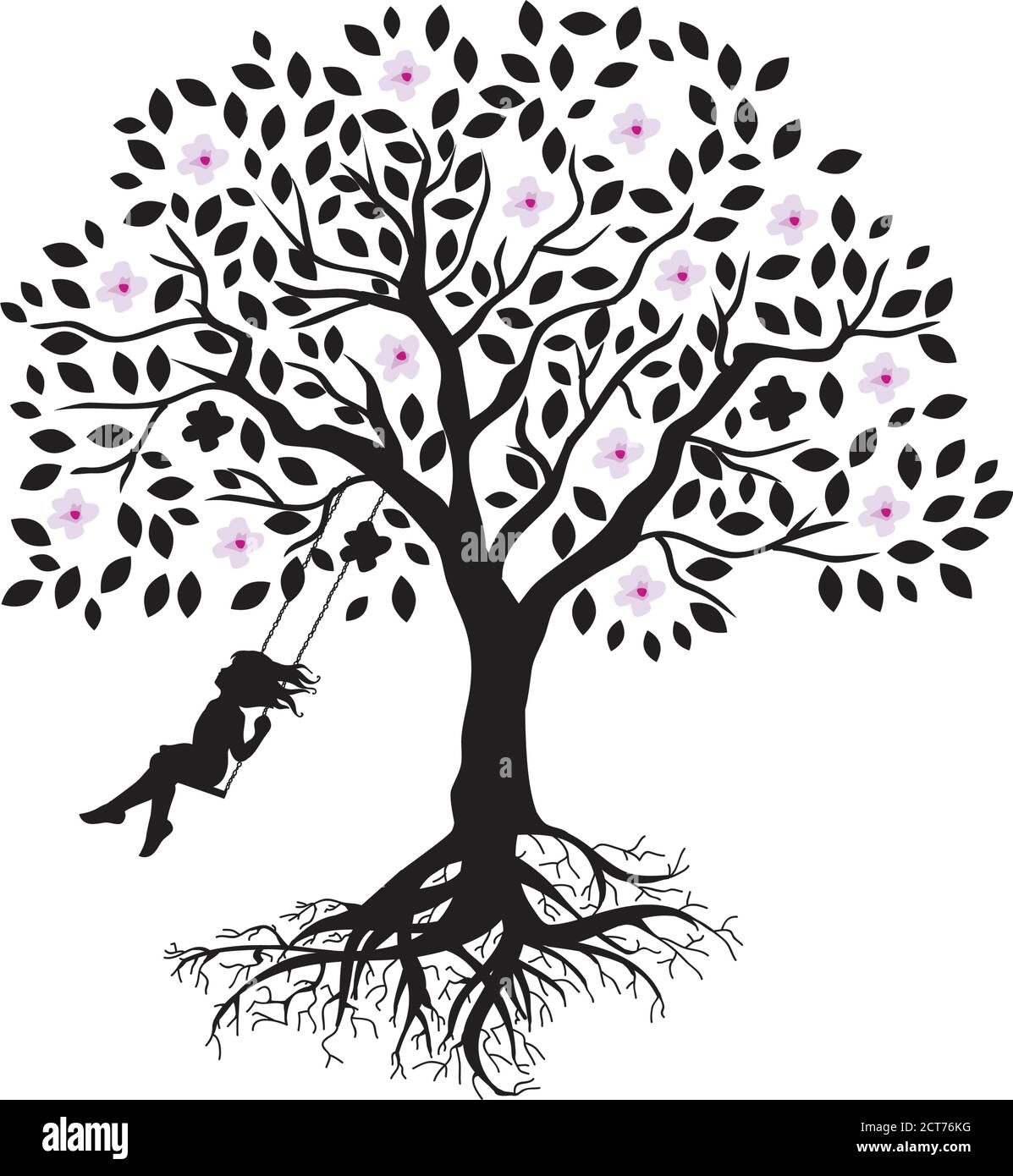 blooming tree swing Stock Vector Image & Art - Alamy